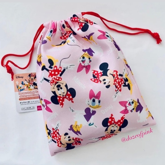 Disney | Accessories | Disney Minnie Daisy Pink Drawstring Bag | Poshmark